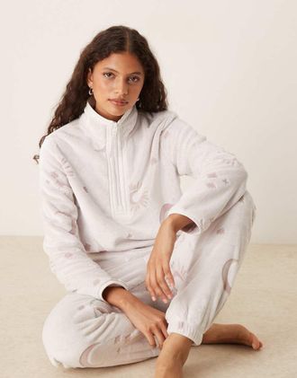 Chelsea Peers Ensemble confort en polaire à imprimé étoiles ton sur ton-Neutre