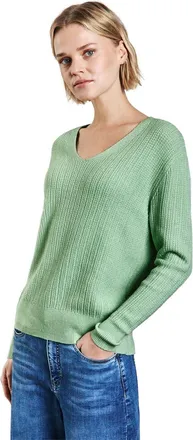 Street One Damen A303041 Kuscheliger V-Neck Pullover, Milky Green Mel., 44 EU