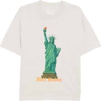 Melt T-Shirt mit grafischem Print - Nude