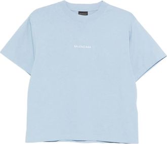 Balenciaga logo T-shirt - Blau