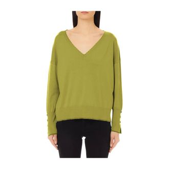 Liu Jo Femme, Pulls, Vert, Taille: 40 FR &Eacute;l&eacute;gant pull col en V