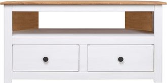 Generic Kangmusi TV-Eckschrank Weiß 93 x 49 x 49 cm Massivholz Panama-Kiefer,282687