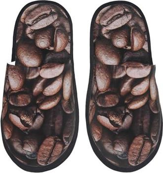 Generic Pantoufles Unisexes Imprim&eacute; Grain De Caf&eacute; Maison Chaussures Confort Doubl&eacute;es En Peluche Chaude Pantoufles, Pour F&ecirc;te, Int&eacute;rieur Ext&eacute;rieur, Femmes, L