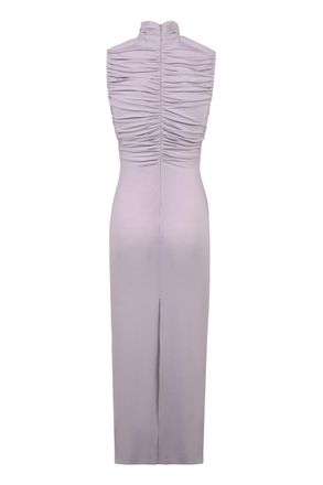 Magda Butrym Womens Jersey Dress With Decorative Flowers Lilac Cuprammonium Rayon