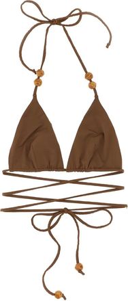 Magda Butrym Bikinioberteil mit Perlendetail - Braun