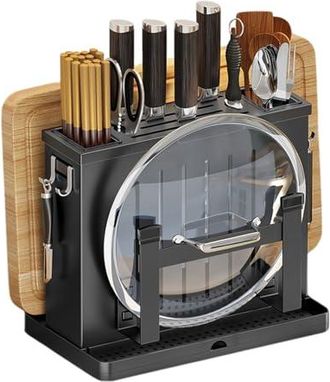 Generico &Eacute;tag&egrave;re de planche &agrave; d&eacute;couper - Support de de cuisson | Couvercle de casserole mural, rangement dustensiles de cuisine, support autonome, rangement de