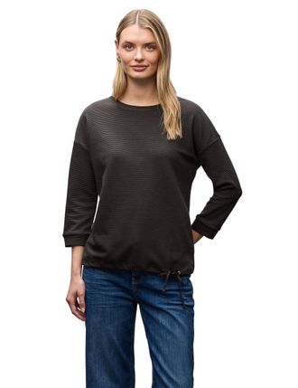 Street One Damen 3228084 Strukturmix Shirt, Darkest Brown, 40 EU