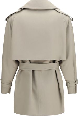 Max Mara Double-Breasted Cotton Trench Coat - Beige