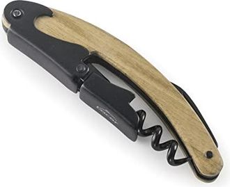 Lacor Lacor - 63046 - Korkenzieher aus Holz, Edelstahl, Korkenzieher + Flaschenöffner + Messer, Wein- und Bieröffner, 3-in-1