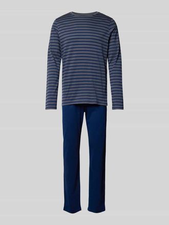 Schiesser Pyjama-Oberteil mit geripptem Rundhalsausschnitt