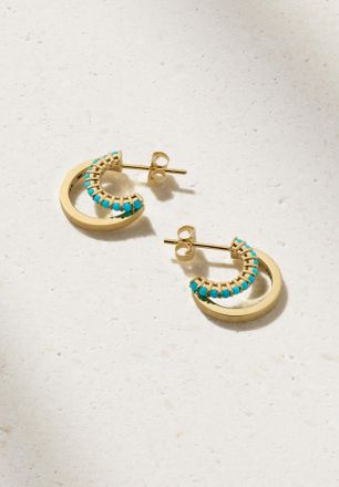 Jennifer Meyer Mini Double Creolen Aus 18 Karat Gold Mit Türkisen