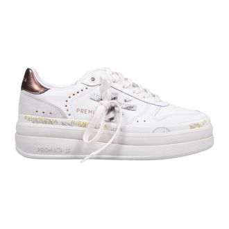 Premiata Femme, Chaussures, Blanc, Taille: 39 EU Baskets Marron avec Talon Bronze