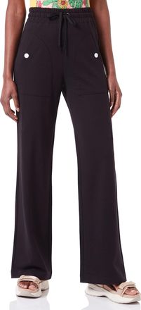 Love Moschino Womens Cotton Fleece Multicolor snap Buttons with Varnished Round Studs Lässige Hose, Black, 46