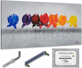 OEM Monica Mirafiori I 100% Dipinto A Mano I Quadro Papavero Arcobaleno 140x70cm Quadro Dipinto A Mano Quadro Acrilico Quadro Acrilico Molto Grande I Arte
