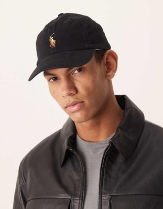 Polo Ralph Lauren Casquette de baseball &agrave; logo embl&eacute;matique multicolore - Noir