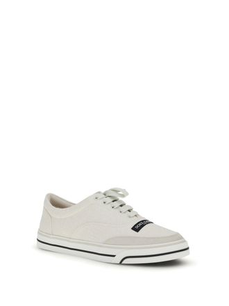 Dolce & Gabbana Mens Dg Sailing Linen Sneakers Bianco-Gesso Bianco/gesso