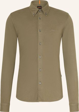 HUGO BOSS Jerseyhemd Myjersey Slim Fit gruen