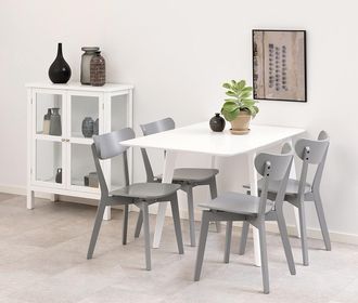 Mørteens home24 Esszimmerstuhl 2er-Set 45 x 80 x 55cm Grau/Hellgrau