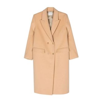 Forte_Forte Navy Woll Velours Midi Mantel - - Coats - Damen - Beige - M