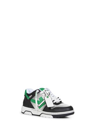 Off-white Mens Black And Green Out Off Office Sneakers Calf Leather Trainers