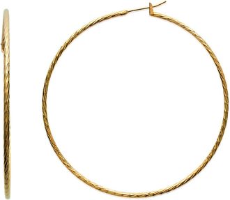 Brillaxis Cr&eacute;oles fil rond stri&eacute; plaqu&eacute; or 60 mm