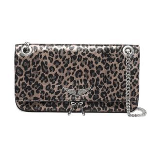 Zadig&Voltaire Femme, Sacs, Gris, Taille: ONE Size Rock II Metal Leopard Clutch