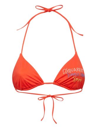 Dsquared2 haut de bikini à broderies - Rouge