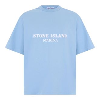 Stone Island T-shirt imprim&eacute; - Homme - Tops - Bleu - Taille: S