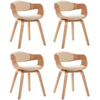 vidaXL Esszimmerst&uuml;hle 4 Stk. Bugholz und Kunstleder vidaXL