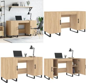 vidaXL Schreibtisch Sonoma-Eiche 140x50x75 cm Holzwerkstoff - Holzschreibtisch - B&uuml;rotisch