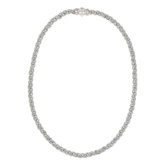 Emanuele Bicocchi Femme, Accessoires, Gris, Taille: ONE Size Collier Tressé en Argent avec Diamant Taillé