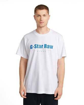 G-Star G-Star Homme T-Shirt Symbols Print Loose, Blanc (white D25970-C336-110), M