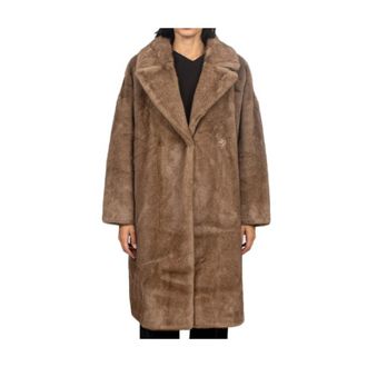 Zoe Ecopelliccia Modello Cappotto Cammello - - Coats - Damen - Braun - L