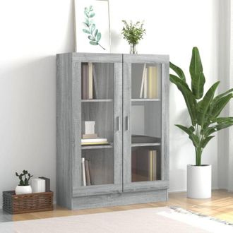 vidaXL Armoire à vitrine Sonoma gris 82,5x30,5x115cm Bois dingénierie