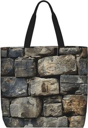 Generic Briques De Pierre Grise Ancienne Sac Fourre-Tout L&eacute;ger Tote Bag Grand Sac A Main Femmes Pour Plage Gym Shopping