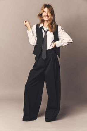 Gerard Darel Pantalon large &agrave; pinces - CARA - Noir