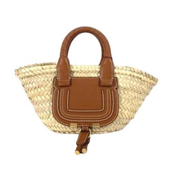 Chlo&eacute; unisex, Pre-owned, Beige, Taille: ONE Size Pre-owned Sac cabas en paille et cuir