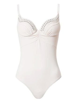 Twin-Set maillot de bain brodé - 12376_RIC.ALMOND BEIGE/DARK ALMOND BEIGE