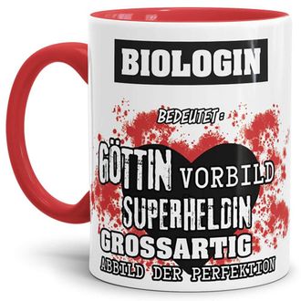 Tassendruck Berufe-Tasse Bedeutung Einer Biologin Innen & Henkel Rot/Job/Tasse mit Spruch/Kollegin/Arbeit/Chefin/Witzig/Mug/Cup/Geschenk-Idee/Beste Qualit&auml;t - 25 