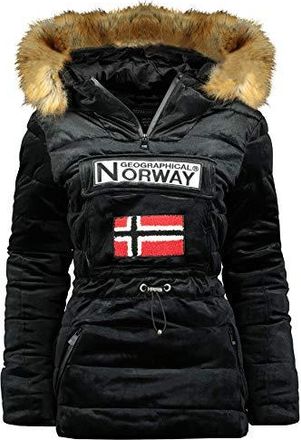 Geographical Norway parka passe-tête pour femme avec capuche, modèle Bresilian Lady, Noir, XL