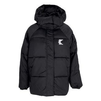 Karl Kani Damen Daunen Pufferjacke mit Kapuze - - Jackets - Damen - Schwarzk - S