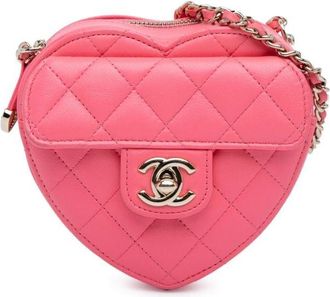 Chanel 2021 mini CC in Love Heart Umh&auml;ngetasche - Rosa