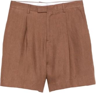 Lardini Homme, Shorts, Brun, Taille: L Paaramis Pleated Button Shorts