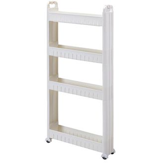 Generic Aufbewahrungswagen mit Griff 9cm Schmaler Rollwagen Aus PP-Kunststoff Einfachs Zu Installierender Wagen Küchenregal für Küche, Bad, Waschküche(45 * 10