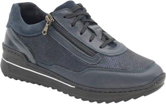Stiledivita Stiledivita 9133 Sneaker Casual Femme Cuir Bleu Talon compensé 3cm Semelle Caoutchouc, bleu, 39 EU