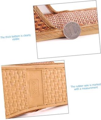 Frcolor Chaussures Rotin Tress&eacute; Pour Maison Pantoufles L&eacute;g&egrave;res &Eacute;t&eacute; Sandales Antid&eacute;rapantes Avec Plateforme Pour Int&eacute;rieur