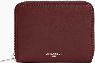 Le Tanneur Porte monnaie zipp&eacute; avec porte cartes amovible Albertine en cuir lisse