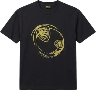 Blauer Homme, Tops, Noir, Taille: L Camiseta Heldun