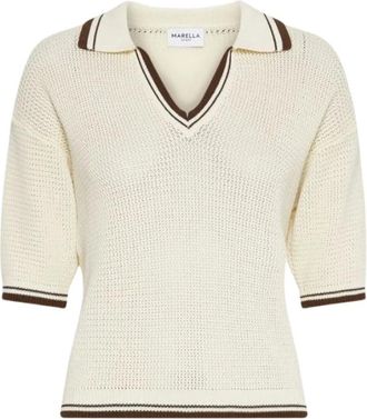 Marella Femme, Pulls, Blanc, Taille: 40 FR V-neck Tricots