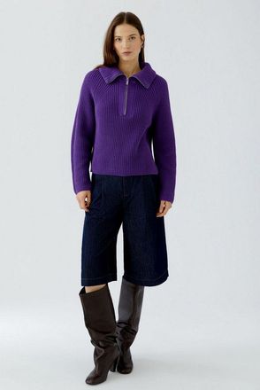 Oui Rollkragenpullover L&auml;ssig geschnitten Rundhals